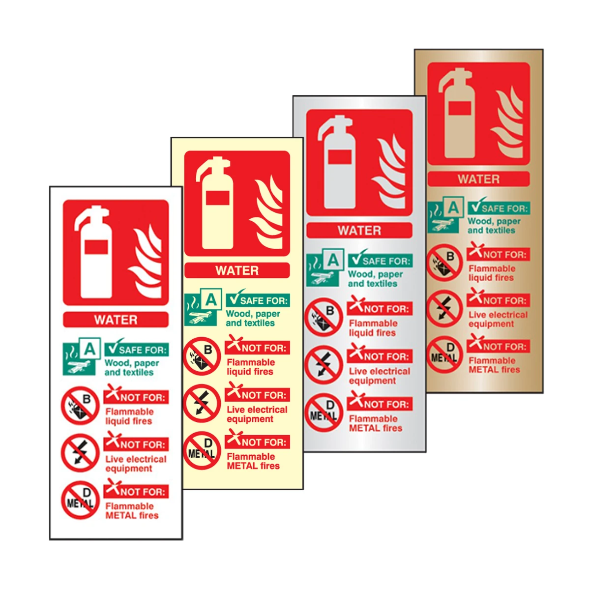 FireShield Portrait Water Fire Extinguisher Sign | FPS