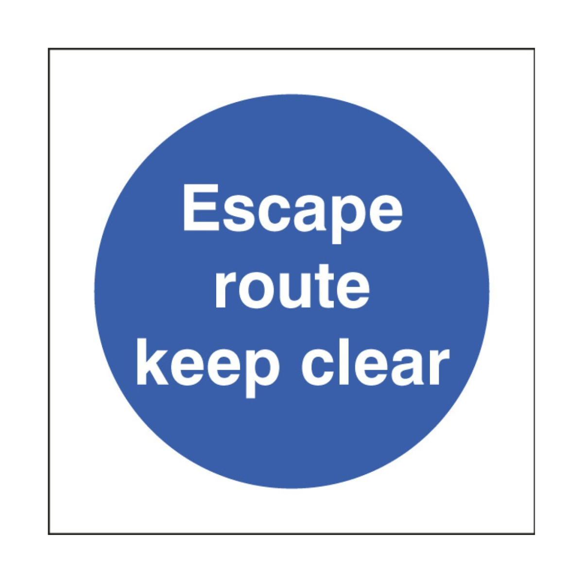 FireShield Escape Route Keep Clear Sign (80mm x 80mm) | FPS