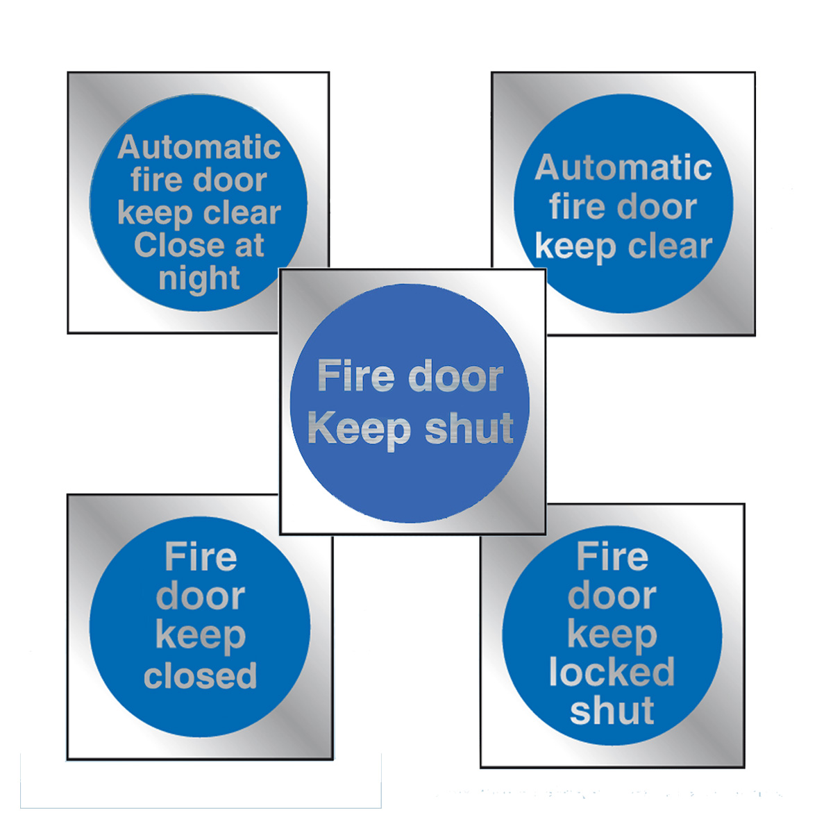 FireShield Silver Fire Door Signs w/ Options | In Stock