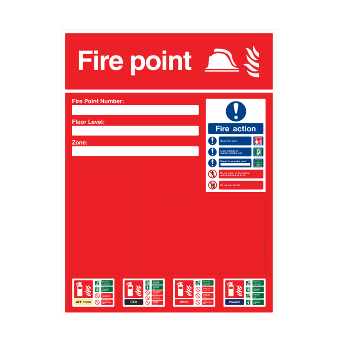 Flat Pack Construction Stand Fire Point Label | Shop Now