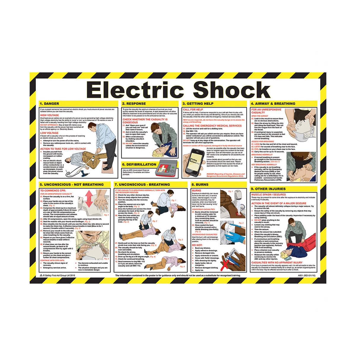 Electric Shock First Aid A2 Poster | Fast UK Delivery | FPS