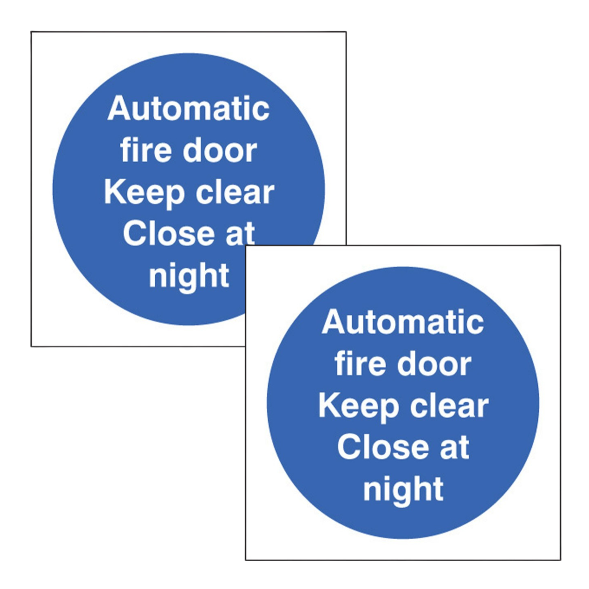 FireShield Auto Fire Door Keep Clear At Night Sign 80x80mm