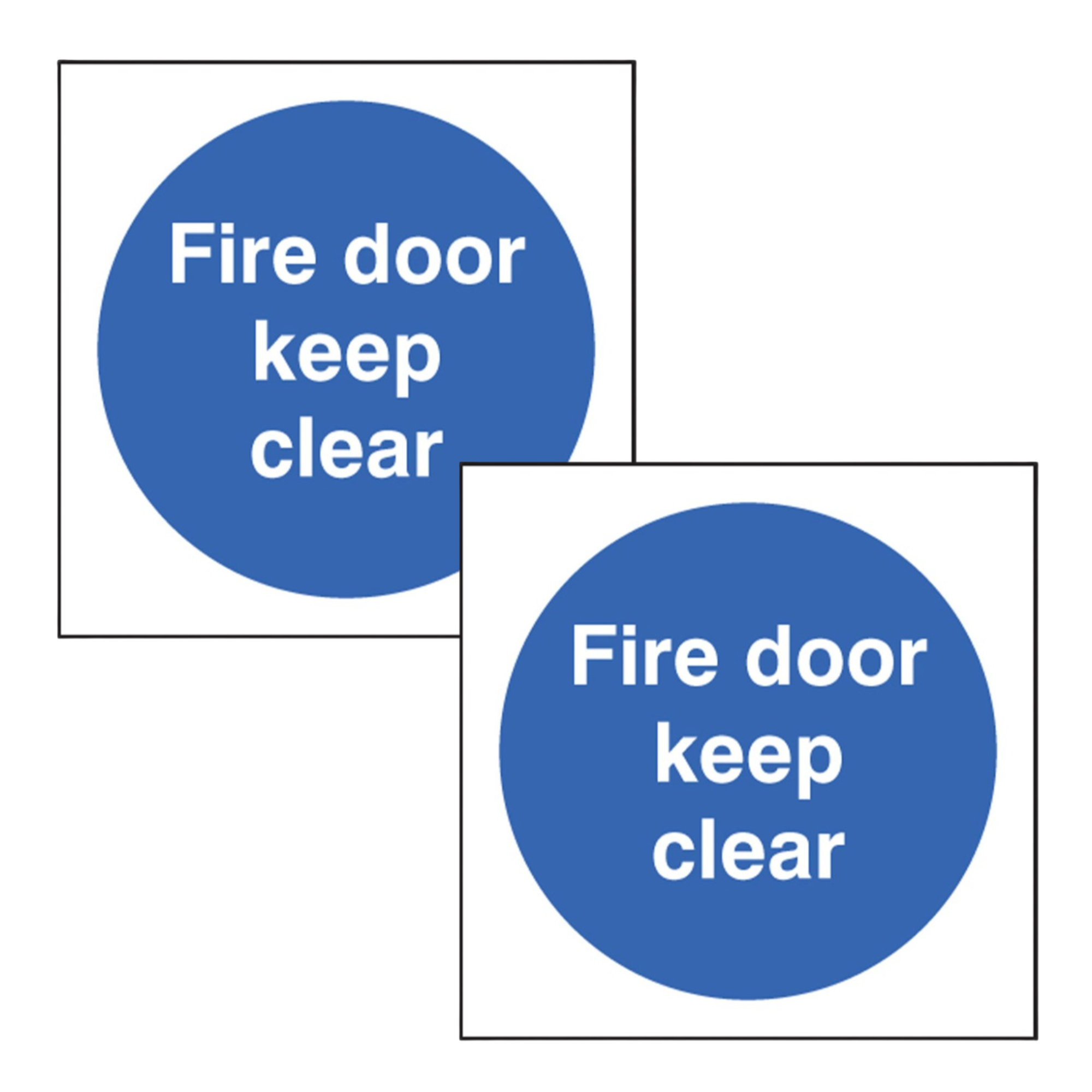 FireShield Fire Door Keep Clear Sign 100x100mm | Shop Now