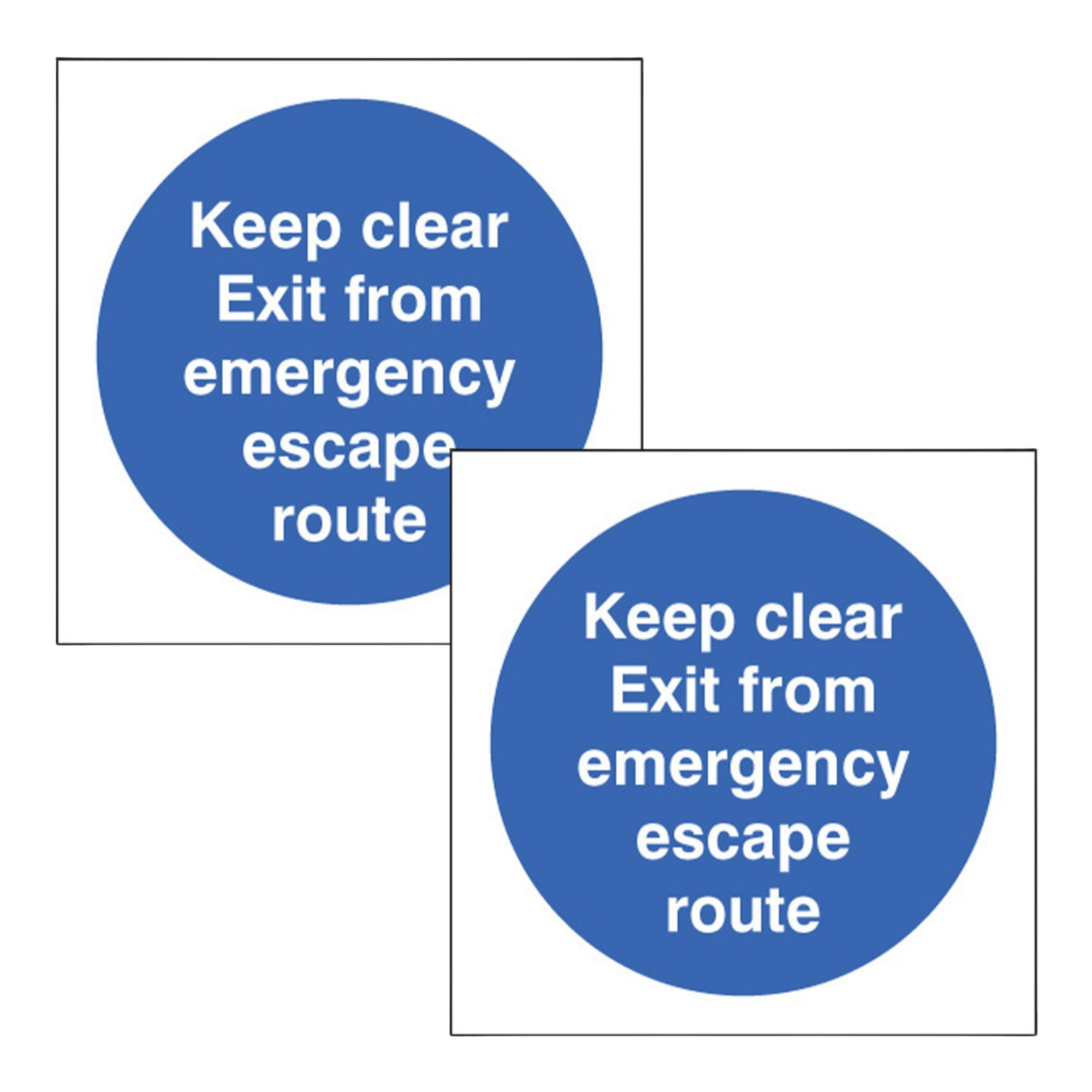 FireShield Keep Clear Emergency Escape Route Sign 200x200mm