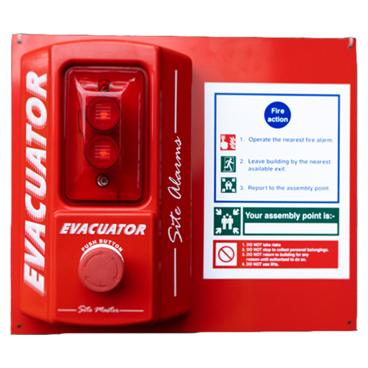 Evacuator Mounting Board with Fire Action Notice | FPS | Fire ...