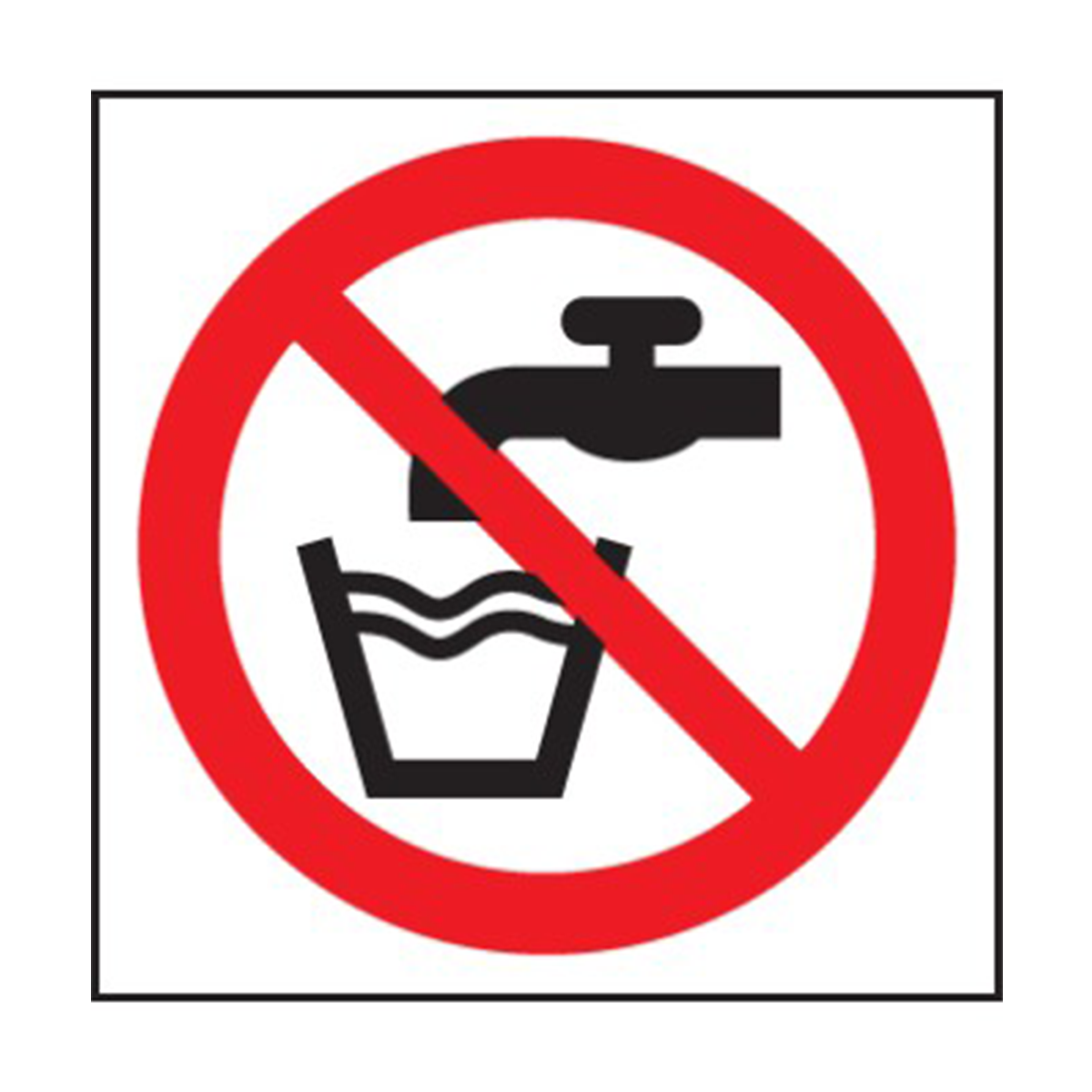 No Drinking Water Stickers - 100pk | Fast UK Delivery